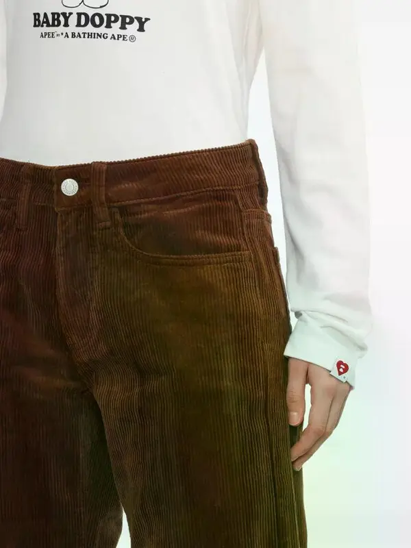 A BATHING APE Wide Leg Corduroy Trousers