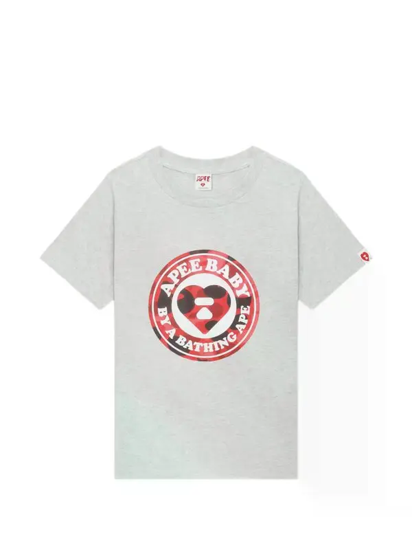A BATHING APE Camouflage Heart Logo T-shirt - Grey