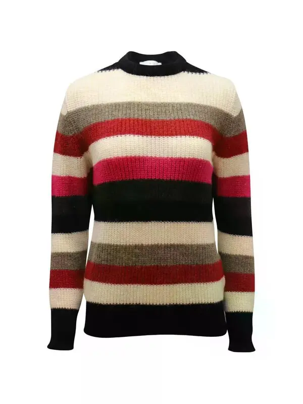 IRO PARIS Ribbed Striped Crew Neck Pullover - Neutrals