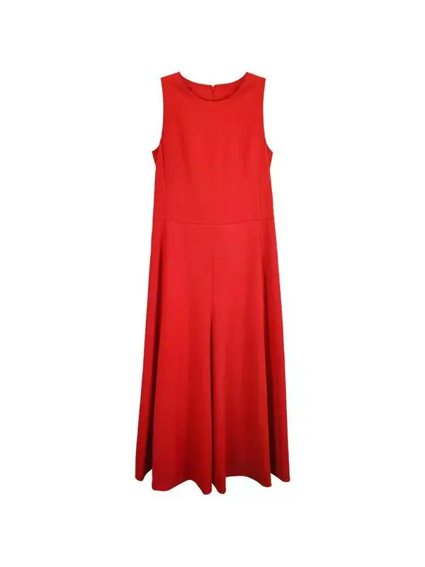 Akris Cotton Fluted Midi Dress - Red