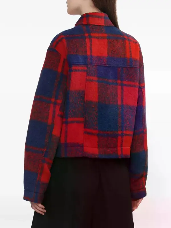 A BATHING APE Checked Zip-up Jacket - Red