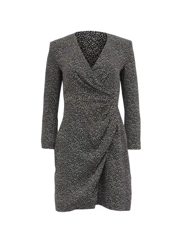 Saint Laurent Polka-dot Long-sleeve Wrap Dress
