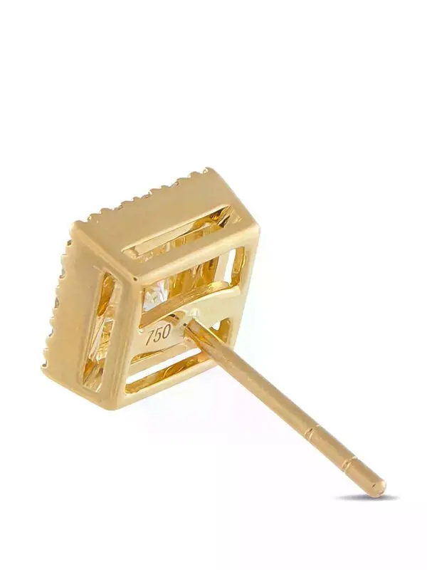 LB EXCLUSIVE 18k Yellow Square Diamond Stud Earrings