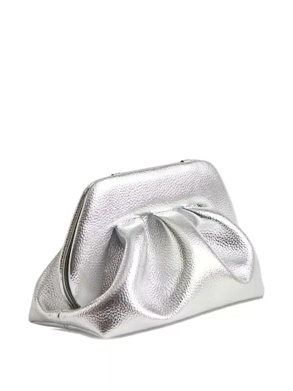 THEMOIRE Medium Gathered Clutch Bag - Silver