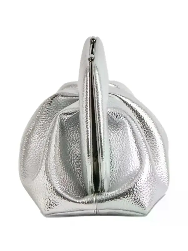 THEMOIRE Medium Gathered Clutch Bag - Silver