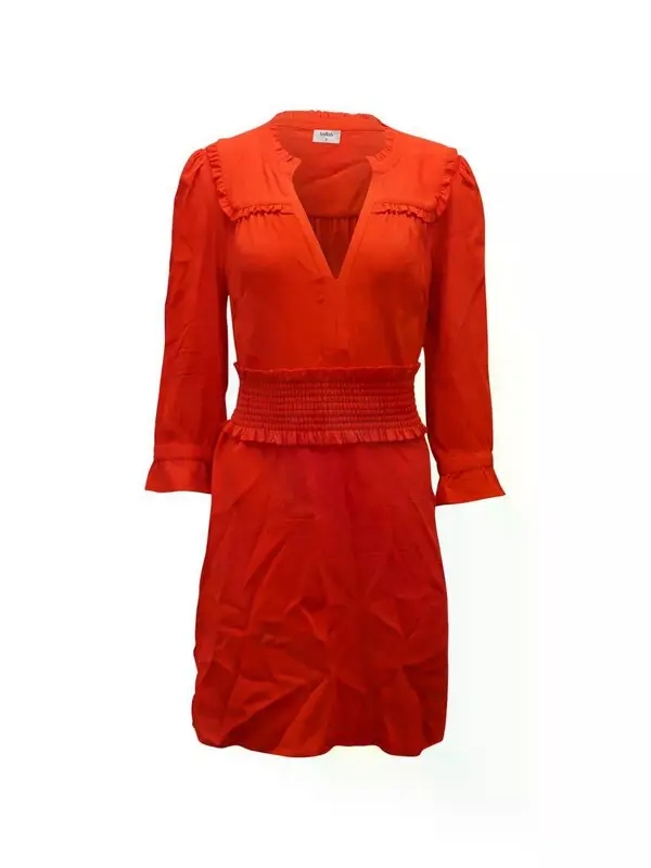 Ba&sh V-neck Ruffle Shirred Mini Dress