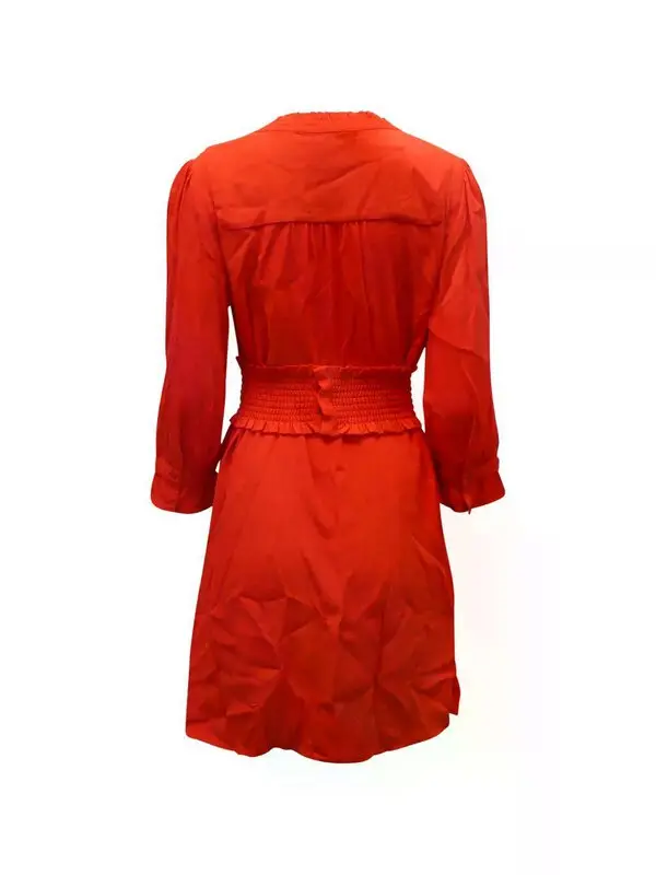 Ba&sh V-neck Ruffle Shirred Mini Dress