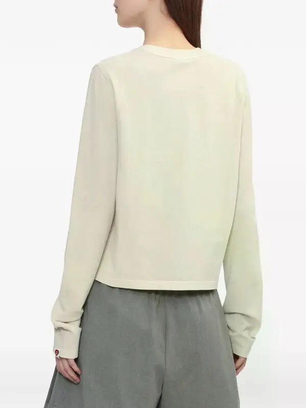 A BATHING APE Heart Patch Cropped Long-sleeve Top