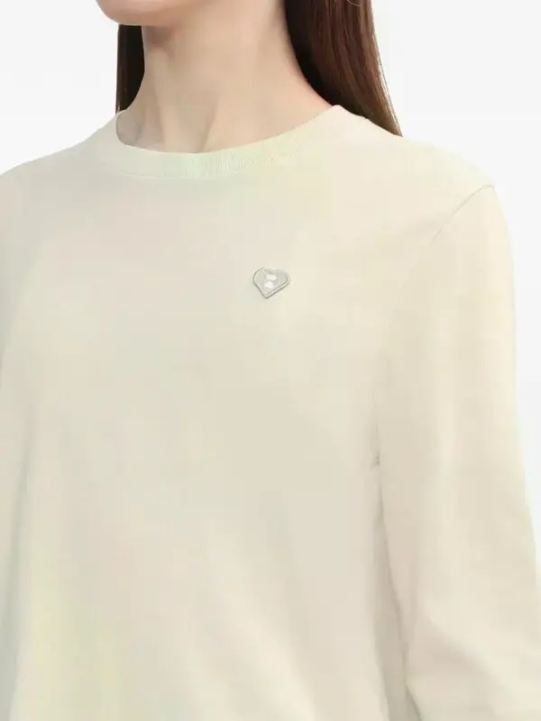 A BATHING APE Heart Patch Cropped Long-sleeve Top