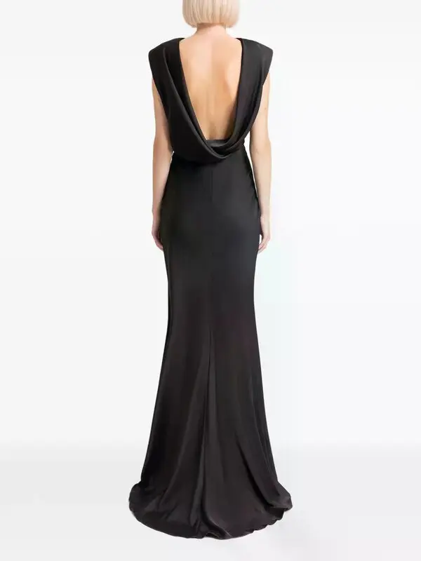 GEMY MAALOUF Draped Cut-out Maxi Dress - Black