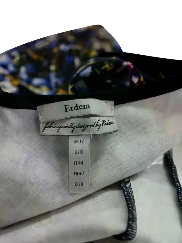 Erdem Vivi Round-neck Floral-print Mini Dress - Black