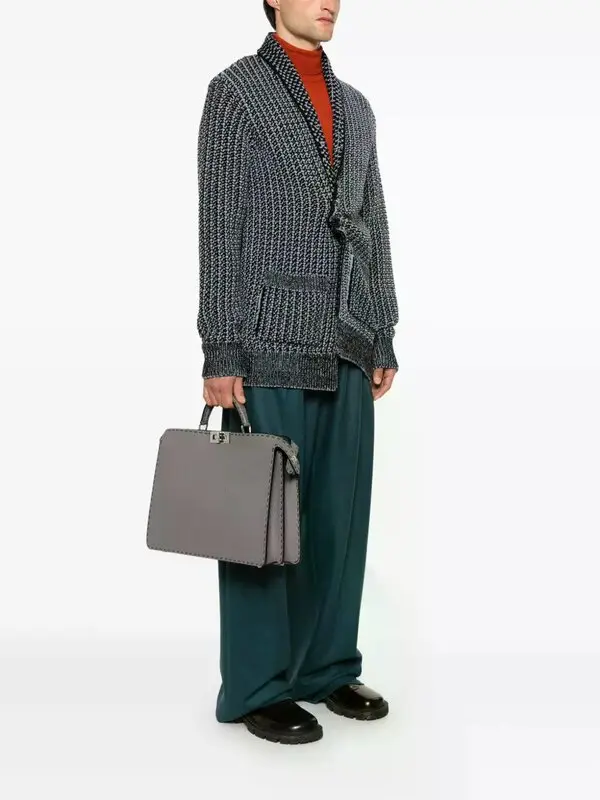 Fendi Peekaboo Whipstitch Leather Tote Bag
