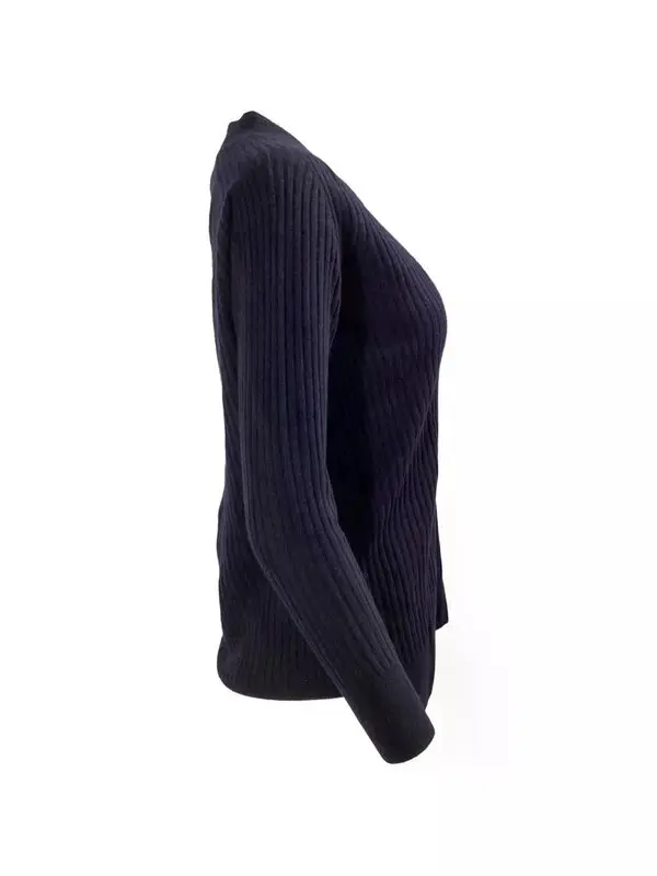 Iris & Ink V-neck Ribbed Long Sleeve Sweater