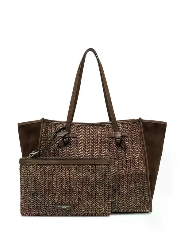 GIANNI CHIARINI Marcella Woven Tote Bag - Brown