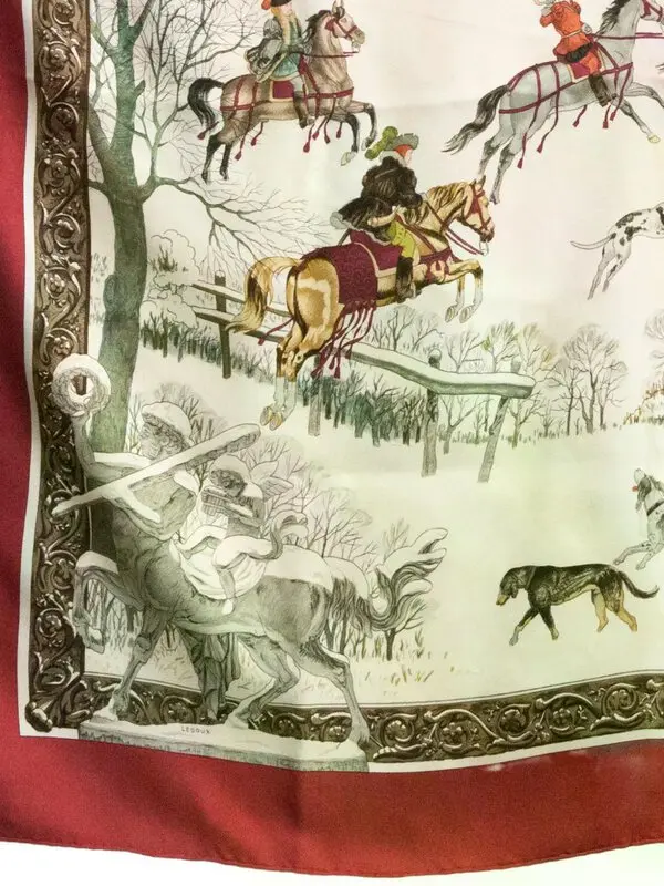 Hermès 1970s L’hiver Silk Scarf - Neutrals