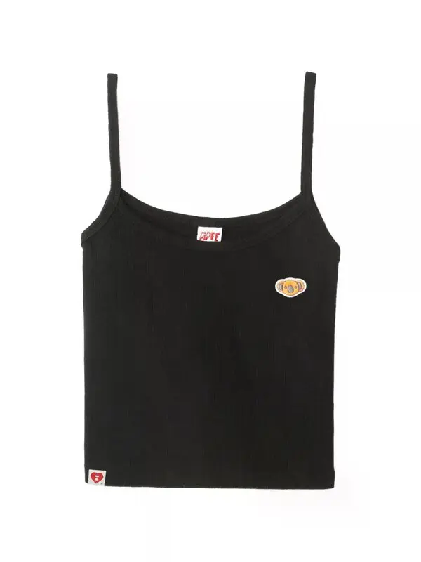 A BATHING APE Ribbed Patch Camisole Top - Black