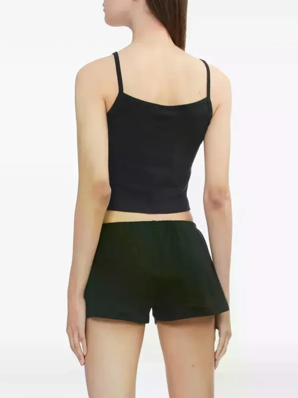A BATHING APE Ribbed Patch Camisole Top - Black