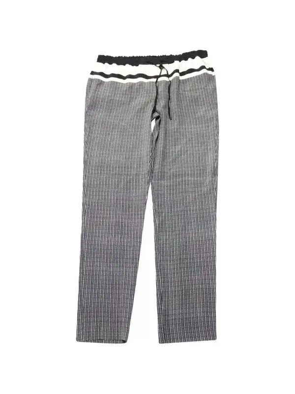 Vince Check Drawstring Trousers - Grey