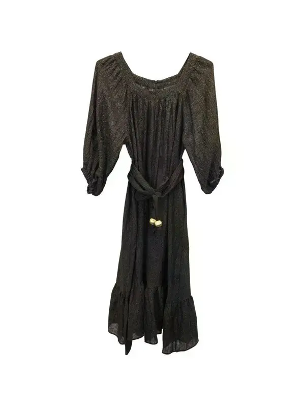 Lisa Marie Fernandez Shimmering Belted Jumpsuit - Black