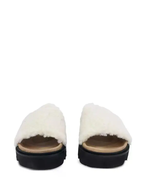 Iris & Ink Poppy Faux-shearling Platform Slides