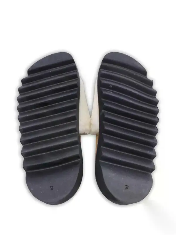 Iris & Ink Poppy Faux-shearling Platform Slides