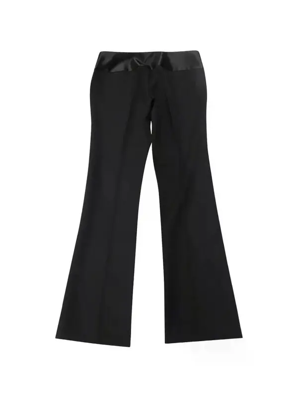 Theory Wool Belted Flared Leg Trousers
