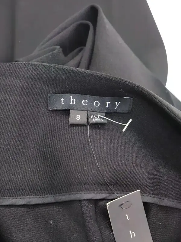 Theory Wool Belted Flared Leg Trousers
