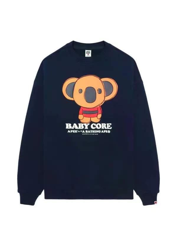 A BATHING APE Baby Core" Graphic Print Crew Neck Sweatshirt