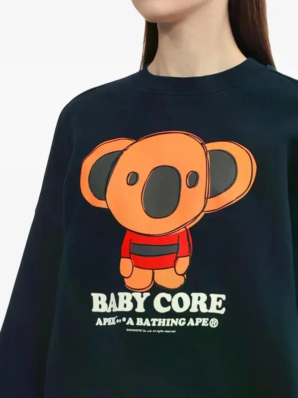 A BATHING APE Baby Core" Graphic Print Crew Neck Sweatshirt
