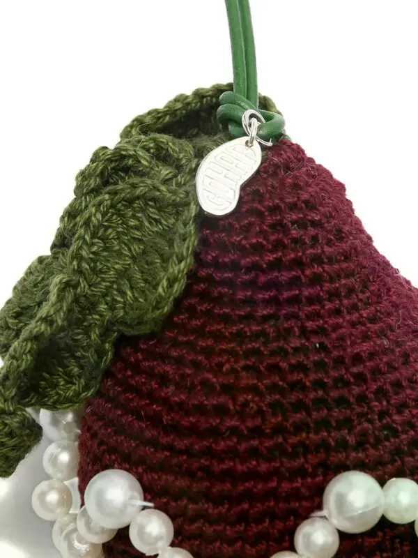GOHAR WORLD Crochet Beaded Beet Bag Charm - Red