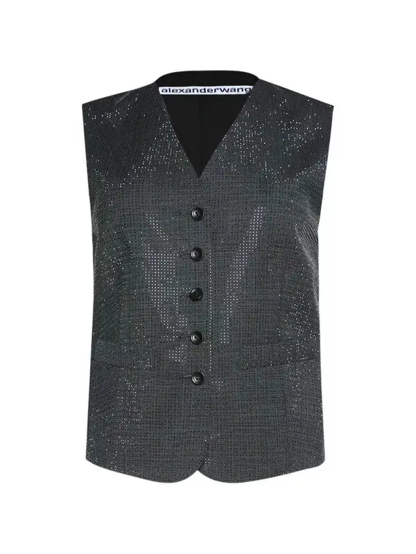 Alexander Wang Embellished V-neck Waistcoat - Grey