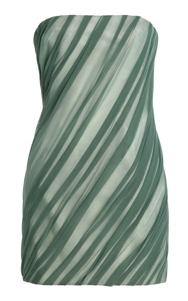 Significant Other Aryn Draped Tulle Mini Dress - Green