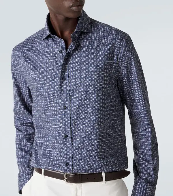 Brunello Cucinelli Printed Cotton Shirt