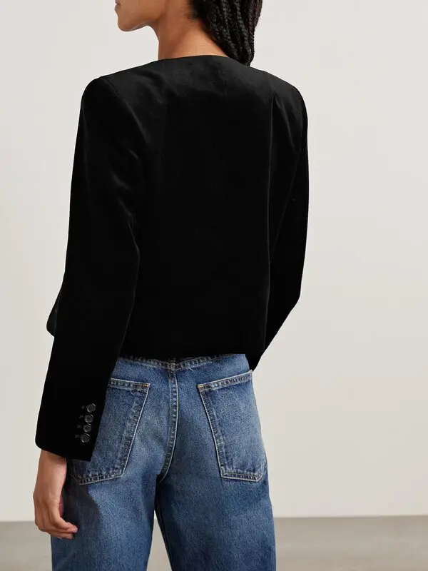 NILI LOTAN Patti Cotton-blend Velvet Jacket