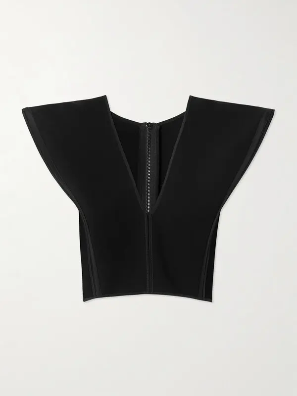 Maticevski Kombat" Crepe Top With Cap Shoulders And V-neckline