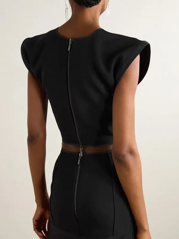 Maticevski Kombat" Crepe Top With Cap Shoulders And V-neckline