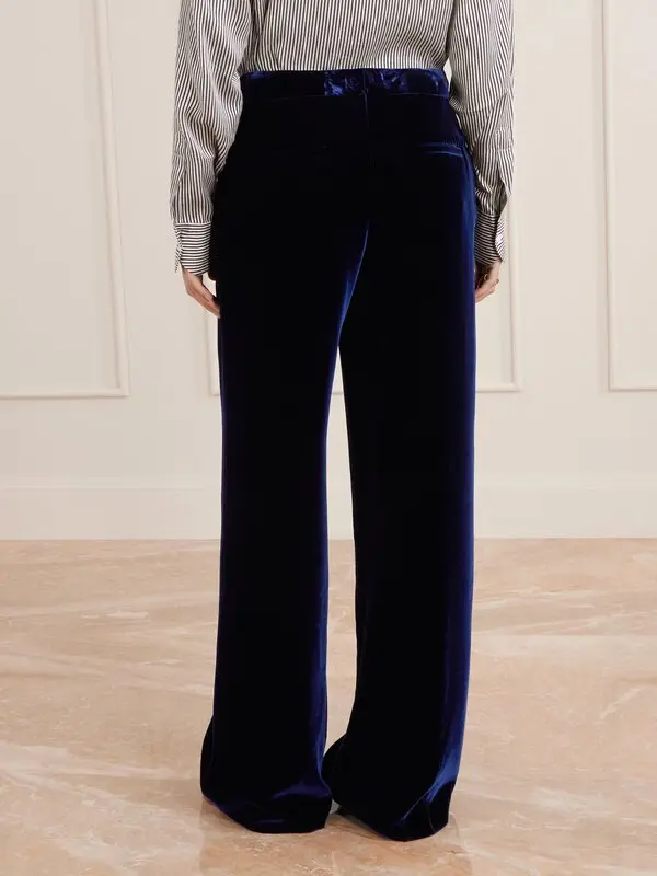Etro Velvet Wide-leg Trousers - Blue