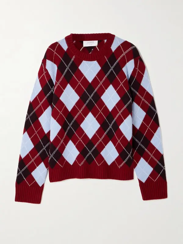LA LIGNE Hamish Argyle Wool And Cashmere-blend Sweater - Multi
