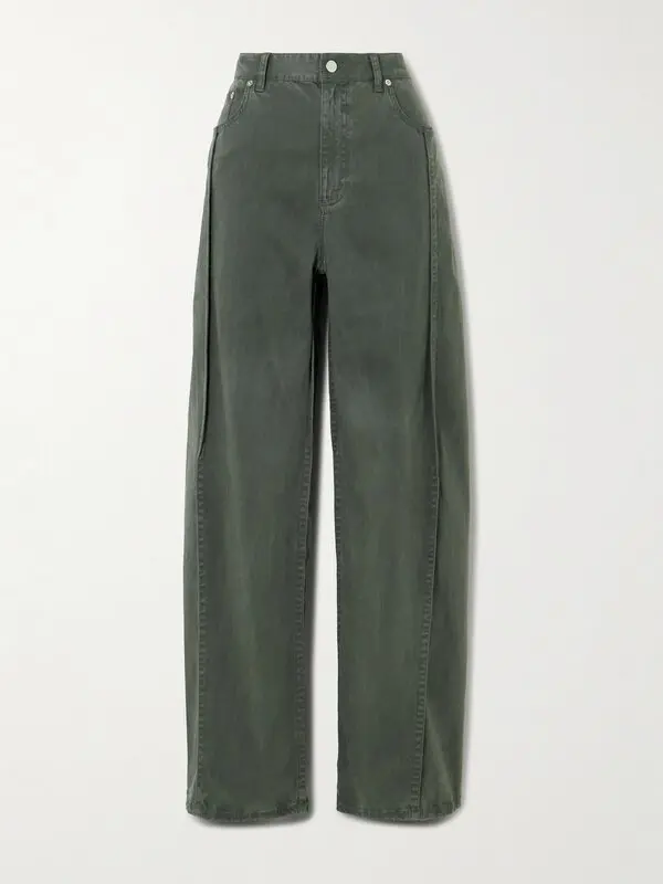 Tibi Stretch-twill Wide-leg Trousers - Gray