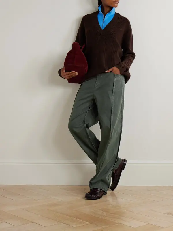 Tibi Stretch-twill Wide-leg Trousers