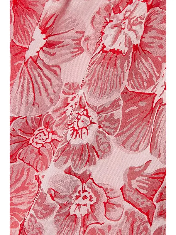 Batsheva Ruffled Floral-jacquard Mini Dress