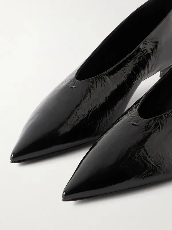 JIL SANDER Crinkled Patent-leather Pumps