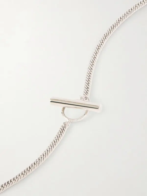 JIL SANDER Tone Horseshoe Pendant Necklace