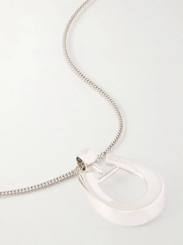 JIL SANDER Tone Horseshoe Pendant Necklace