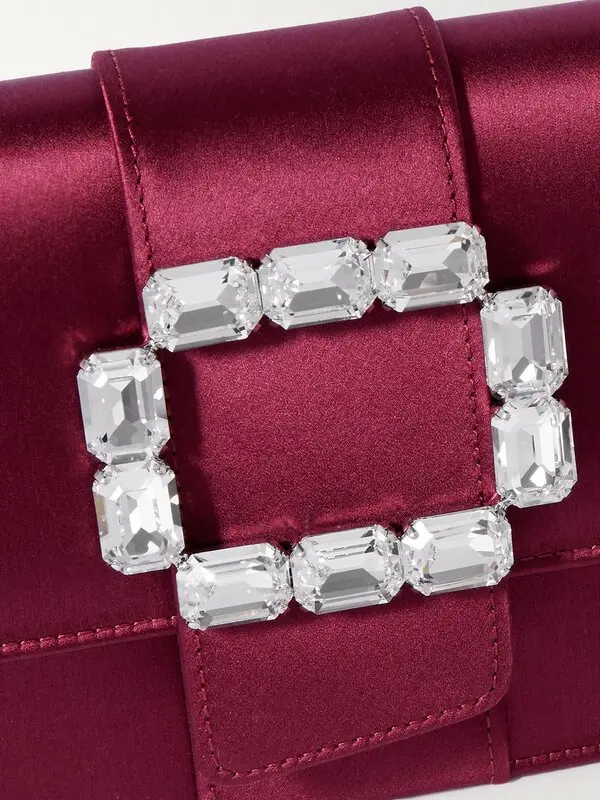 Manolo Blahnik Maycapjou Crystal-embellished Satin Clutch
