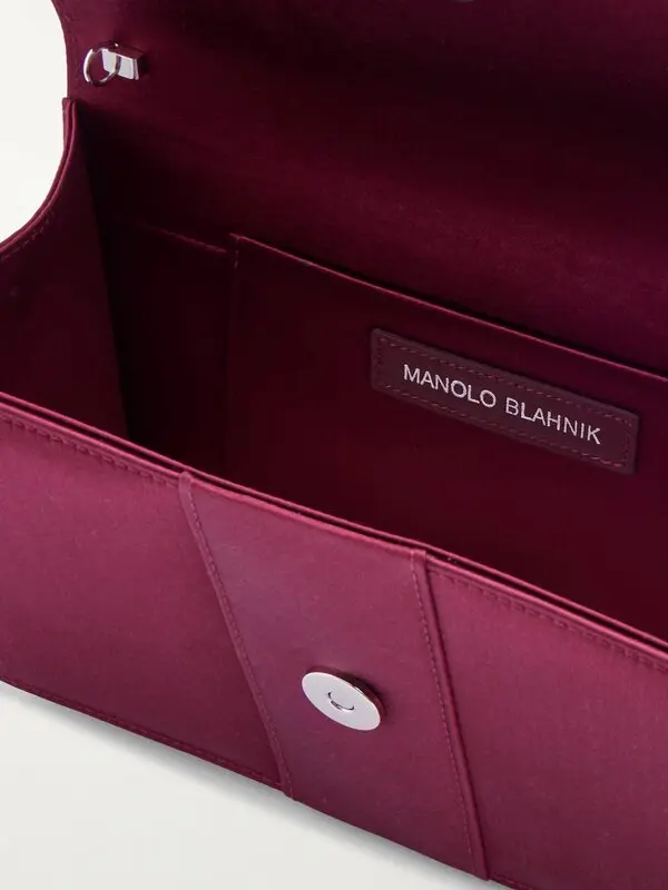 Manolo Blahnik Maycapjou Crystal-embellished Satin Clutch