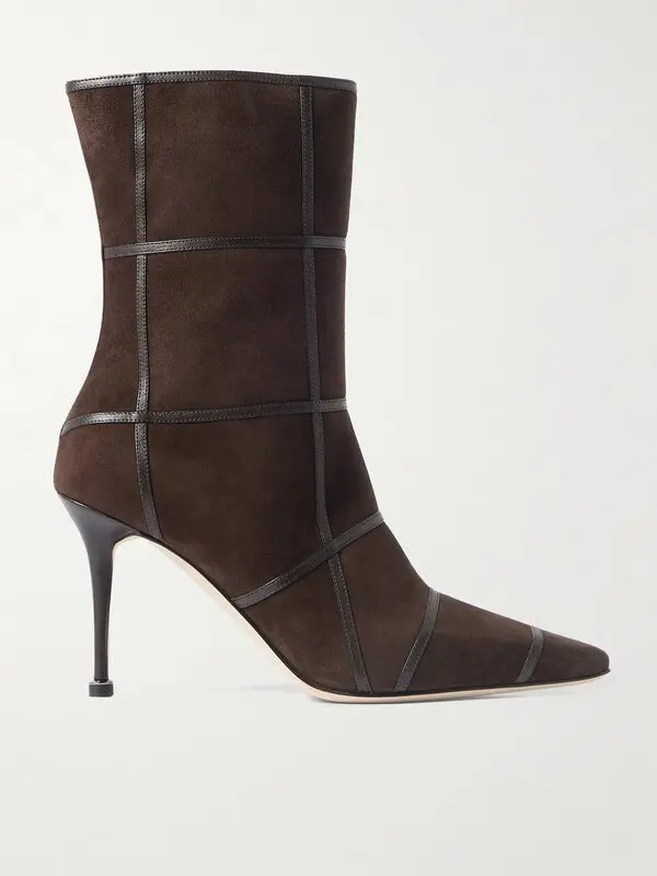 Manolo Blahnik Trulonapla 90 Suede Ankle Boots - Brown