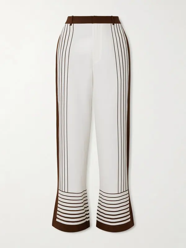 SIR. Destino Striped Silk Crepe De Chine Wide-leg Trousers - Multi