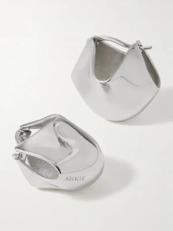 Khaite Lotus Small Tone Earrings - Silver