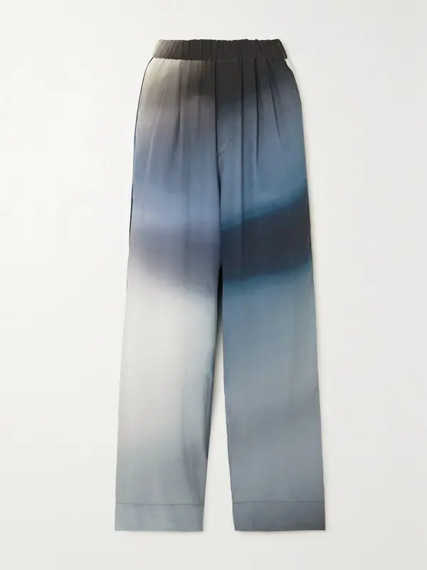 Gauchère Pleated Ombré Woven Wide Leg Pants